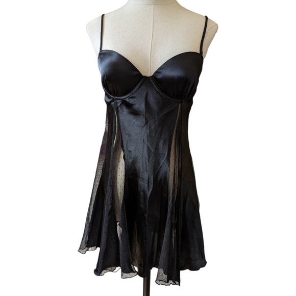 delicates | Intimates & Sleepwear | Y2k Delicates Black Satin Sheer ...